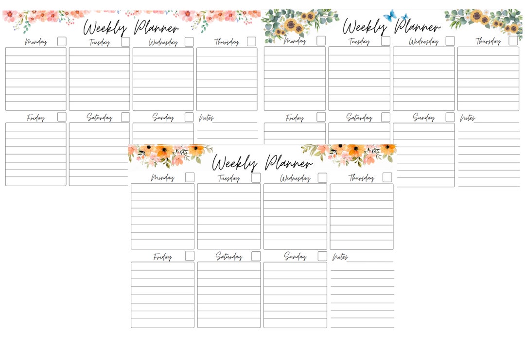 Printable Weekly Planner, Weekly Planner Desk Pad, Weekly Notepad ...