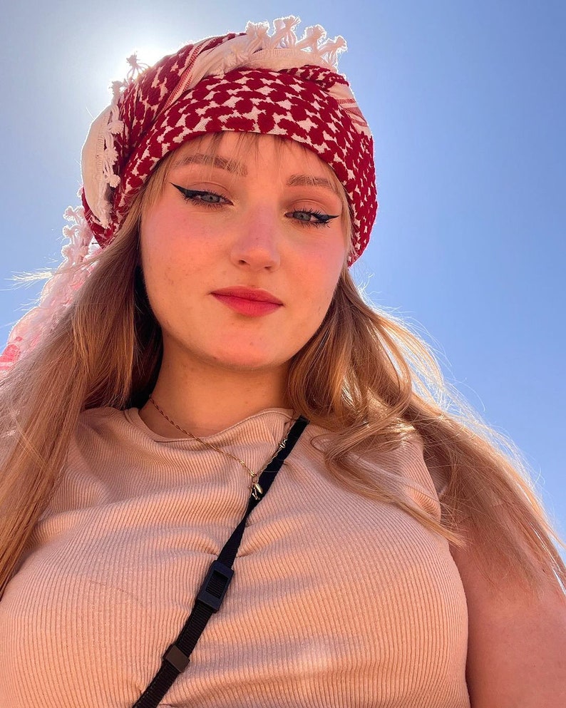 Palestinian Shemagh Keffiyeh Scarf, Black White Shemagh, Free Palestine ...