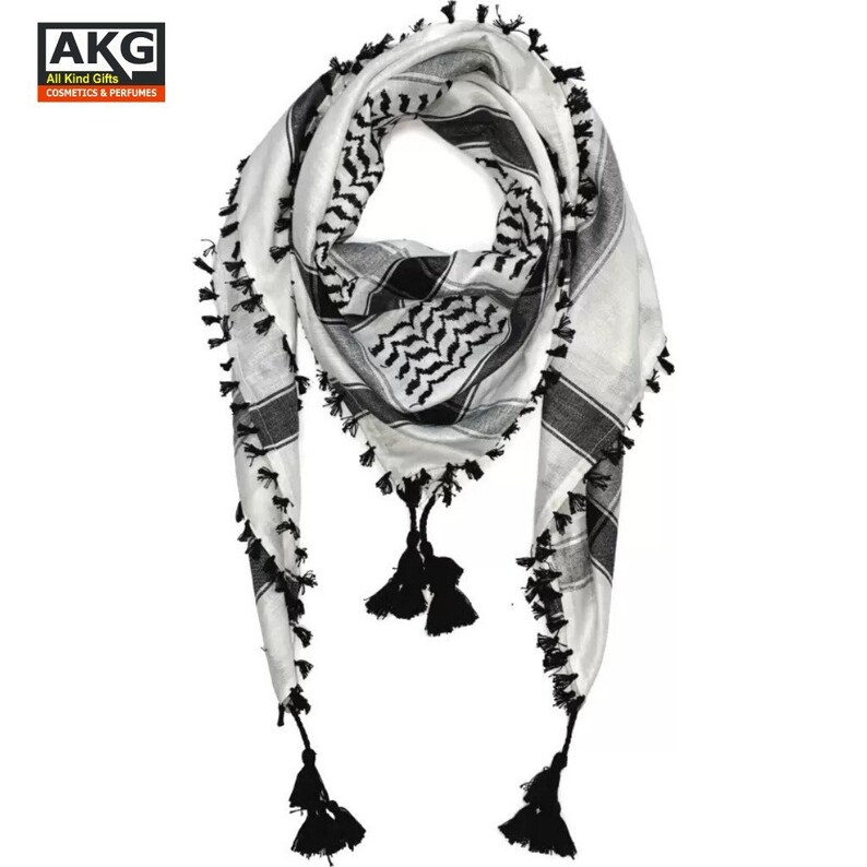 Palestine Keffiyeh Shemagh Scarf, Hirbawi Shemagh Keffiyeh, Black White ...