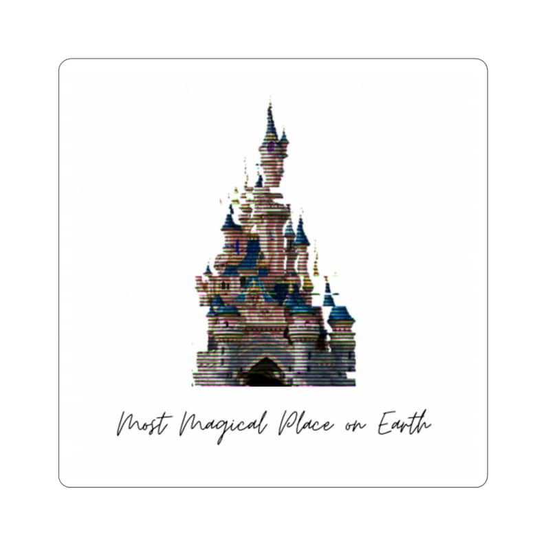 Distorted Disney Castle Die-cut Sticker - Etsy