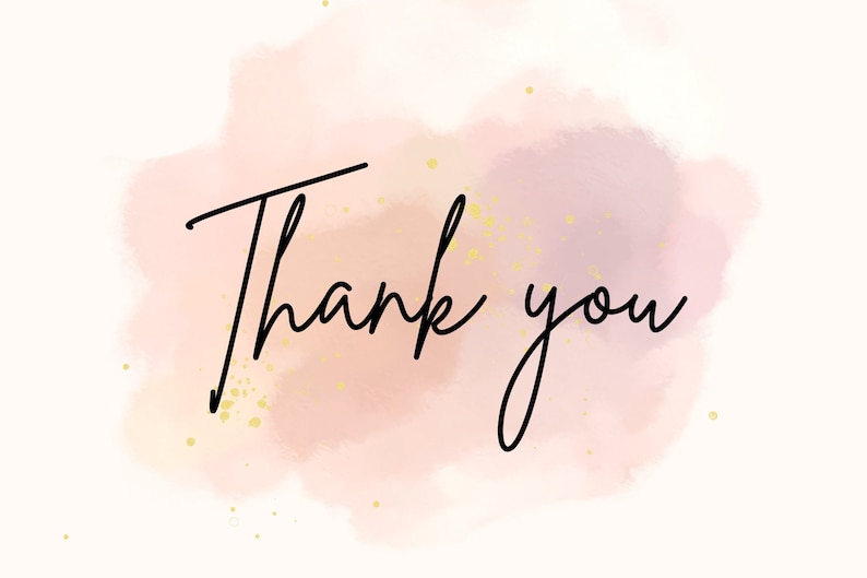 Watercolor Thank You Digital Download - Etsy