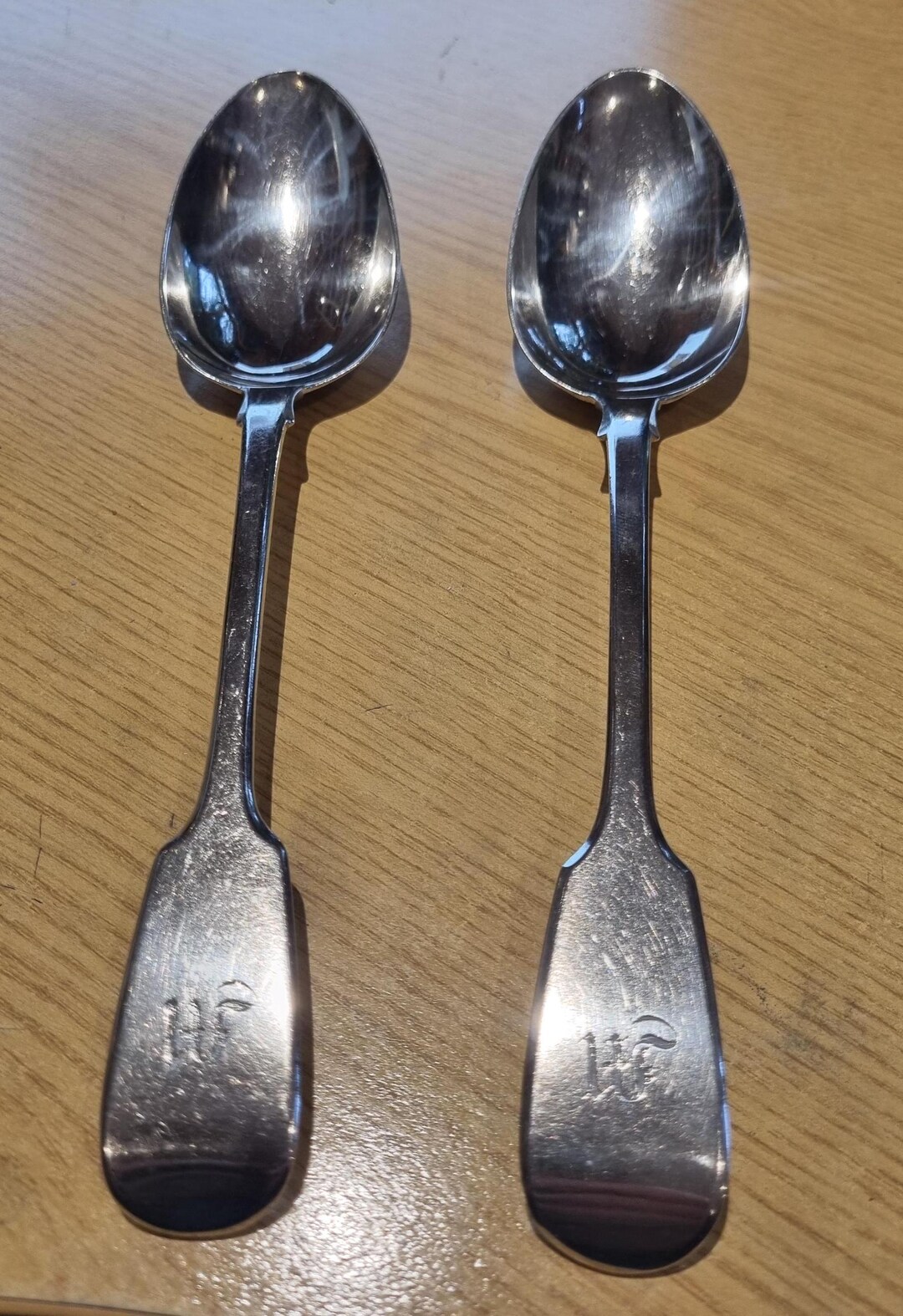 Pair Antique Silver Serving Spoons by William Theobalds & Robert ...