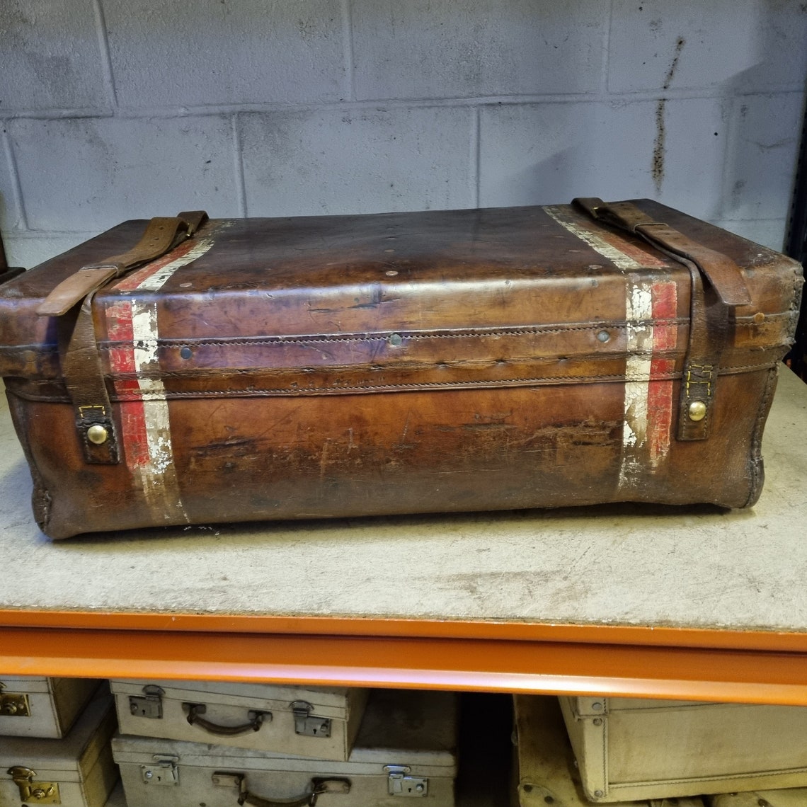 Vintage Leather Trunk 33 X 22 X 12 in Original Condition by Sweeney of ...