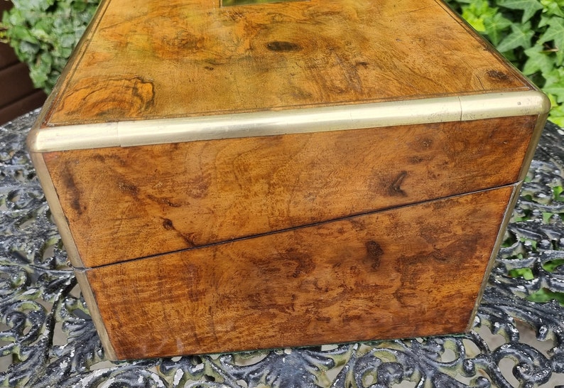 Antique Figured Walnut Writing Box With Brass Edging 16" X 10" X 7" - Etsy