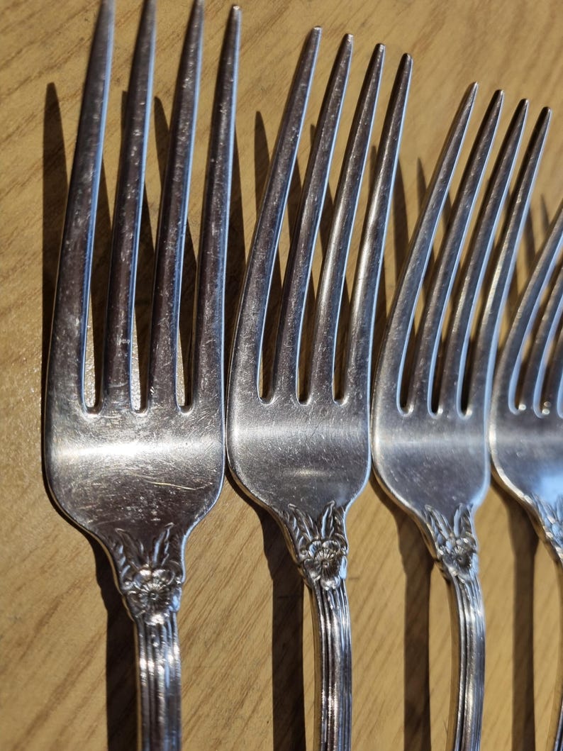 Set 6 Antique Sterling Silver Forks Queen's Pattern C 1880 - Etsy