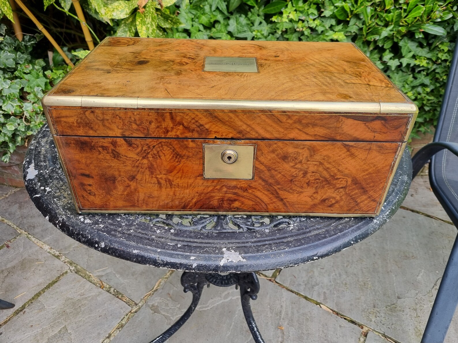 Antique Figured Walnut Writing Box With Brass Edging 16 X 10 X 7 - Etsy