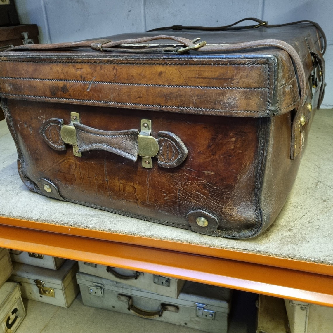 Vintage Leather Trunk 33 X 22 X 12 in Original Condition by Sweeney of ...