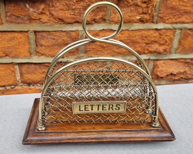 Vintage Brass Wall Hanging Letter Rack With Ship Image, Nautical Decor ...