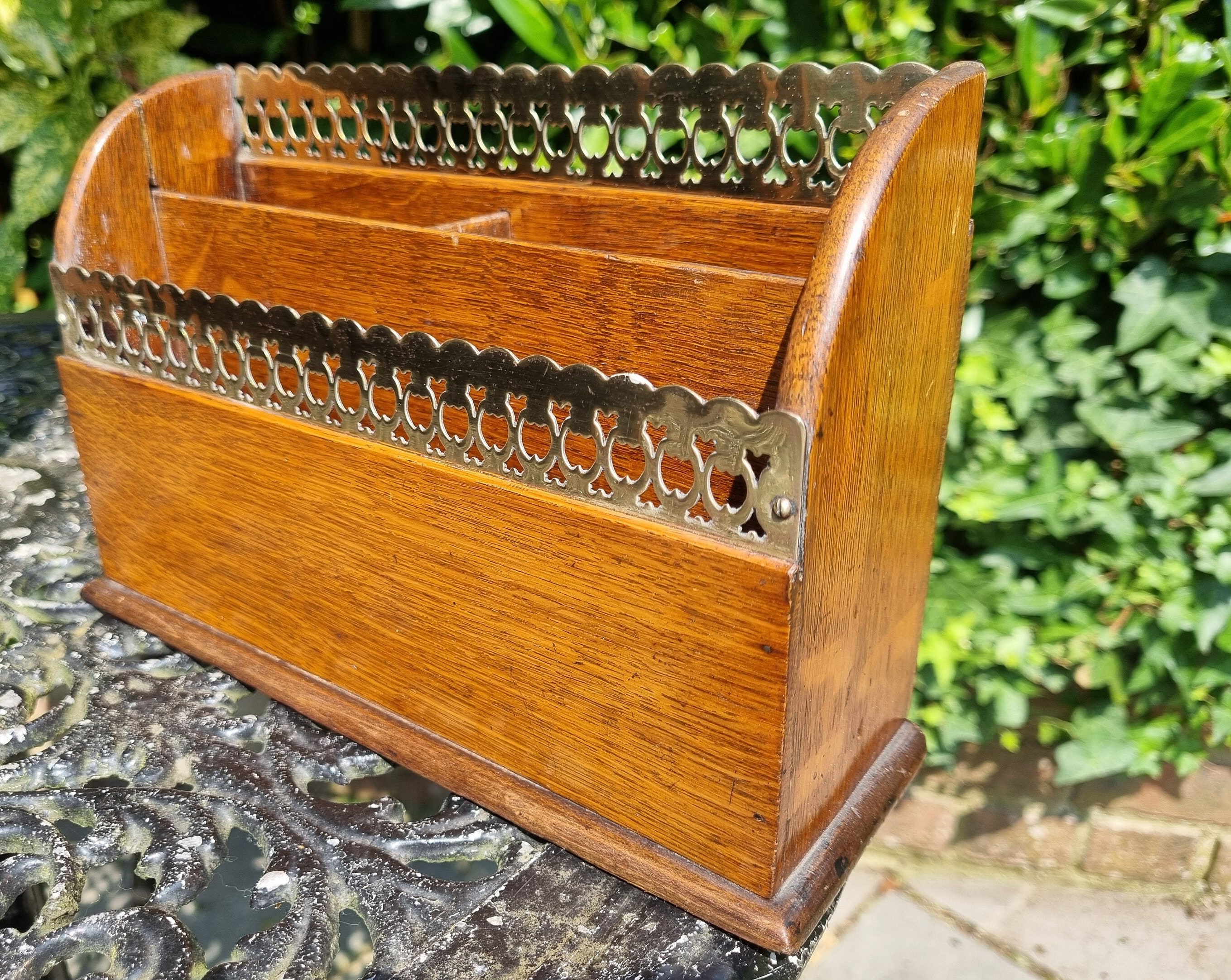 Victorian Oak and Pierced Brass Letter Rack 9" - Etsy