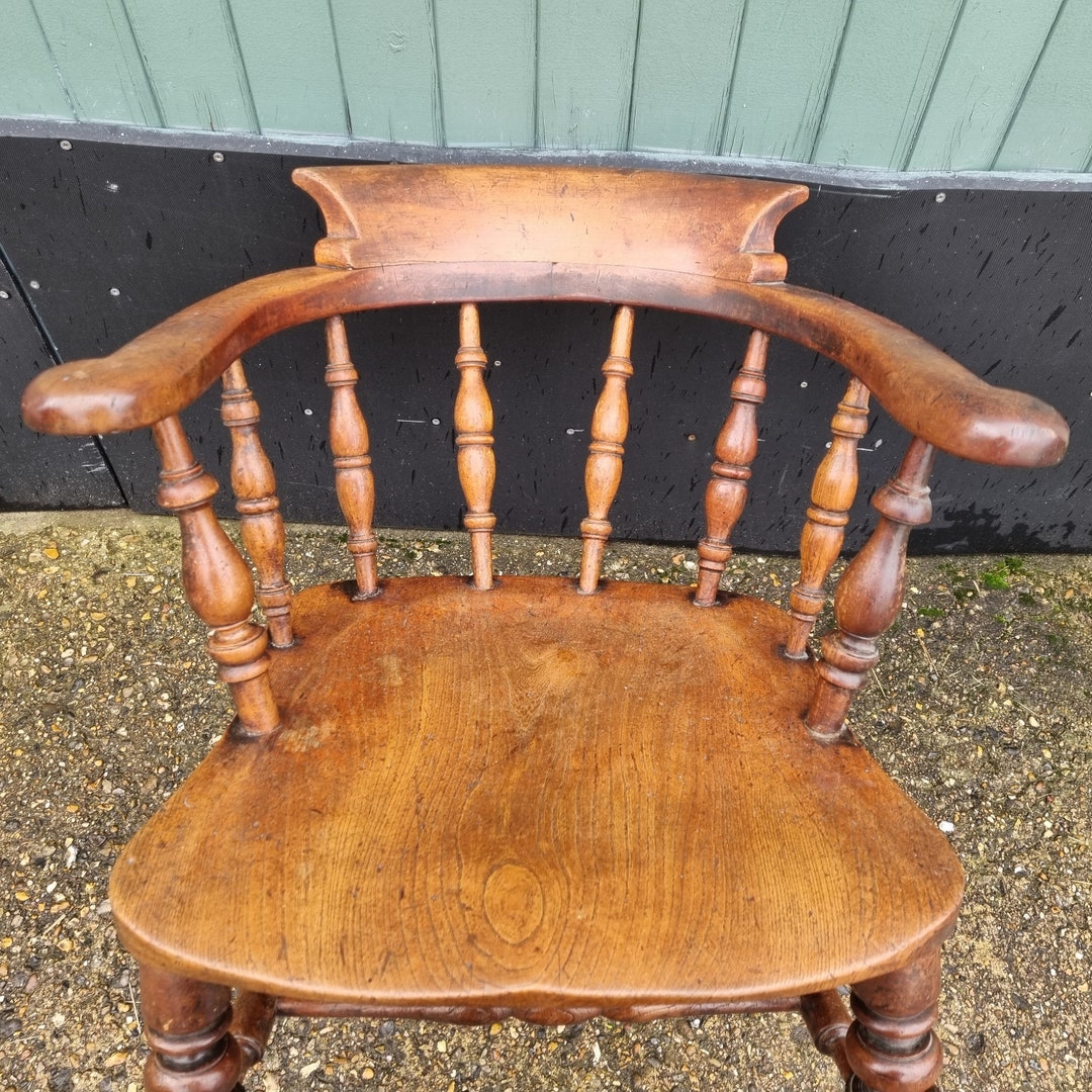 Antique 'captain's Chair in Elm C 1870 - Etsy