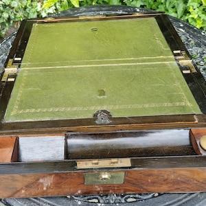 Antique Figured Walnut Writing Box With Brass Edging 16" X 10" X 7" - Etsy