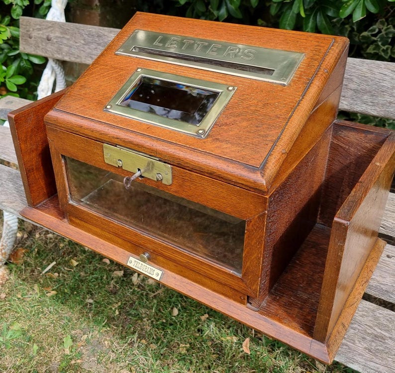 Antique Oak 'country House' Post Box With Brass, 18 X 9 C 1880 - Etsy