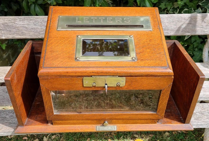 Antique Oak 'country House' Post Box With Brass, 18 X 9 C 1880 - Etsy