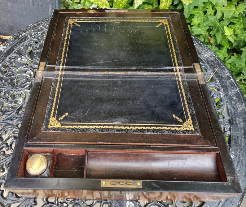 Superb Victorian Walnut Writing Box 14" C 1860 - Etsy