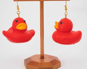 Bright Red Rubber Duck Cruise Ducks Kids Bath Toy Stress Relief ...