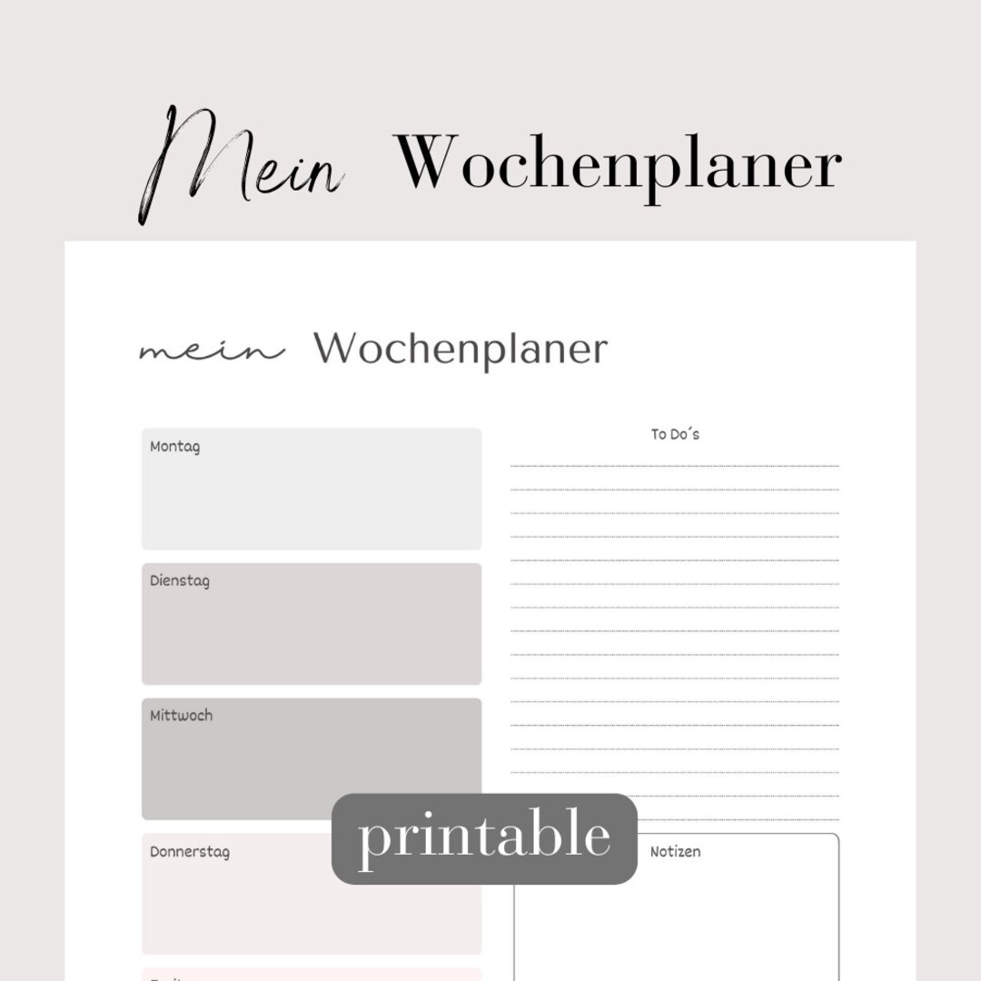Weekly Planner To-do List Notes My Weekly Plan Printable - Etsy