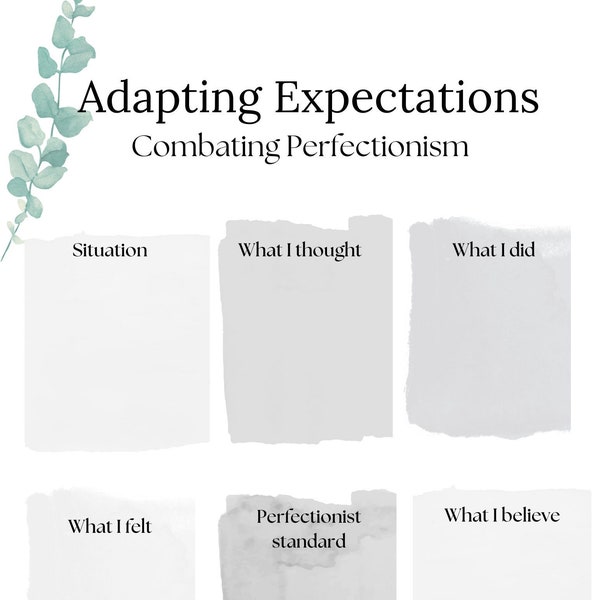 Perfectionism Worksheet - Etsy