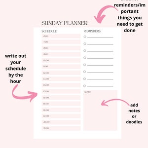 PRINTABLE Weekly Planner & Schedule, Pink to Do List, Work Productivity ...