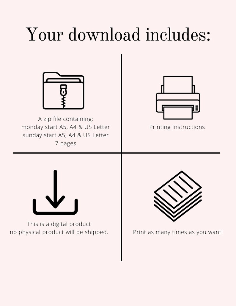 PRINTABLE Weekly Planner & Schedule, Pink to Do List, Work Productivity ...
