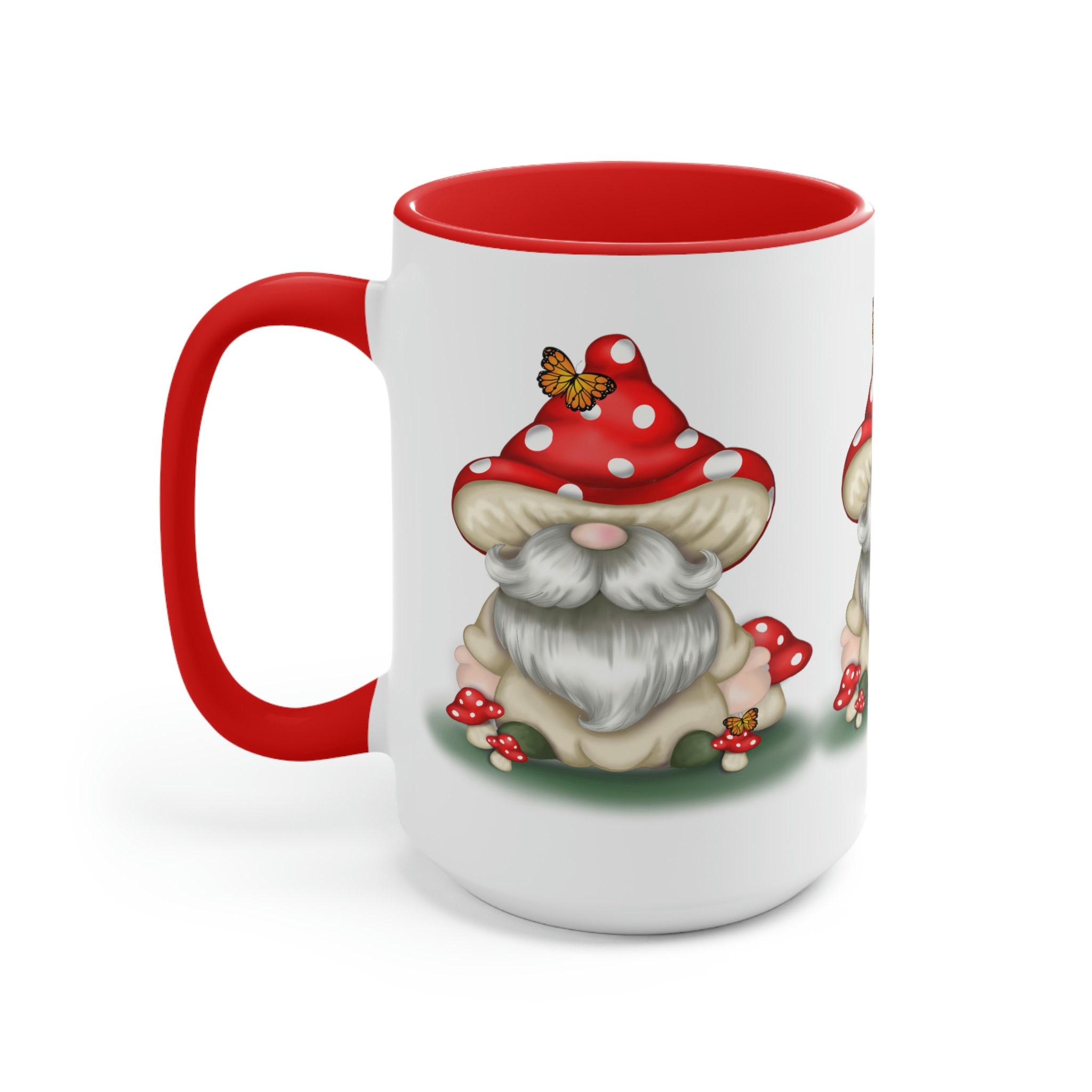 Mushroom and Butterfly Gonk Gnome Coffee Mug, 15oz Gonk Gnome Cute ...