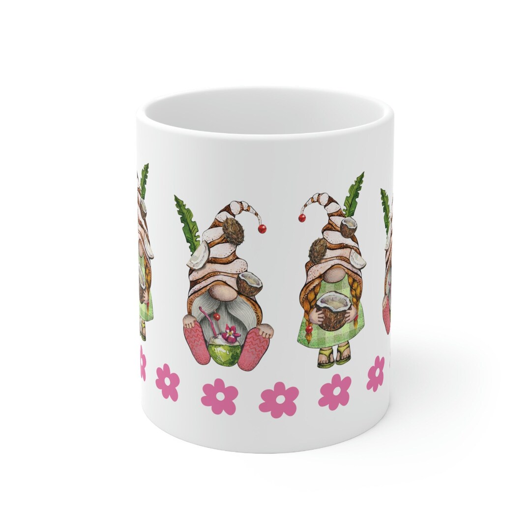 Gonk Gnome Coconut Cocktail Coffee Mug, Tropical Ceramic Cup - Etsy