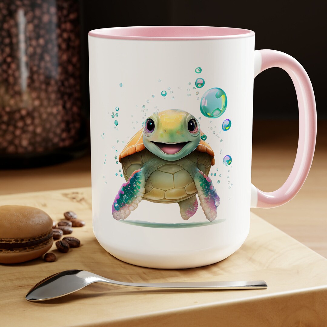 Baby Sea Turtle Coffee Mug, 15oz Sea Turtle Coffee Mug, Sea Turtle ...