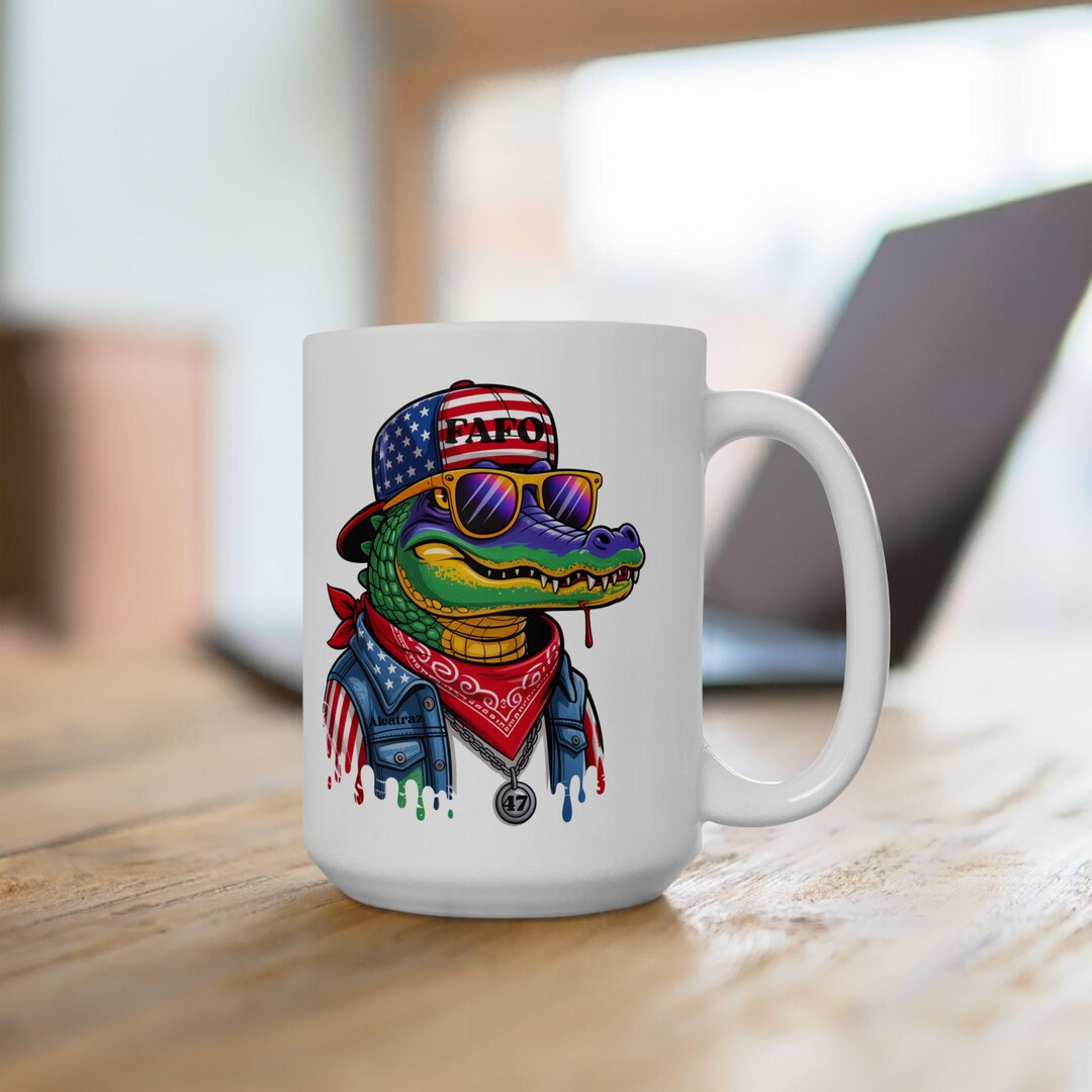 FAFO ICE Alligator Alcatraz Coffee Mug, Alligator Lover Gift, Patriotic ...