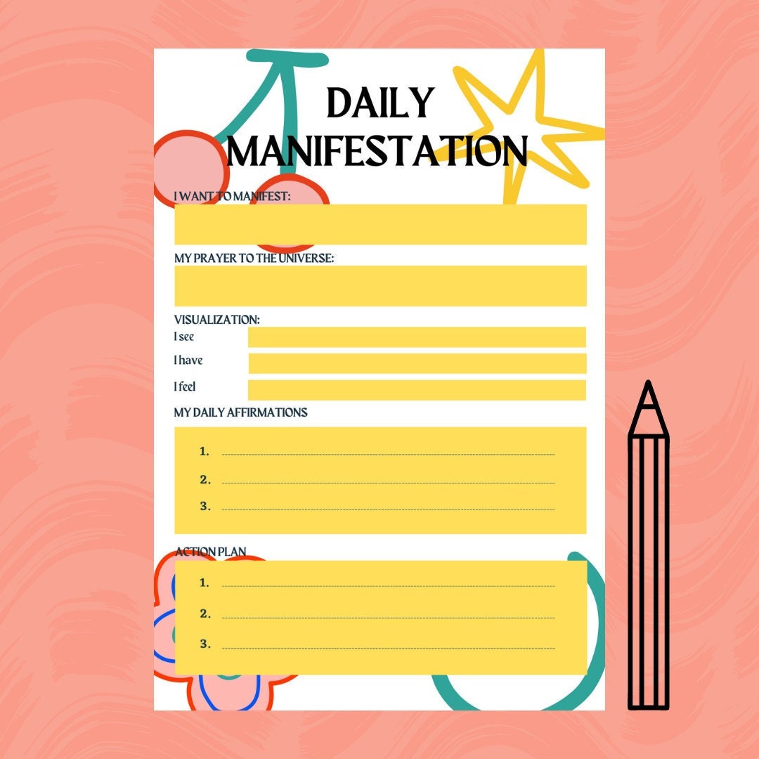 Printable Daily Manifestation Worksheet Instant Download - Etsy