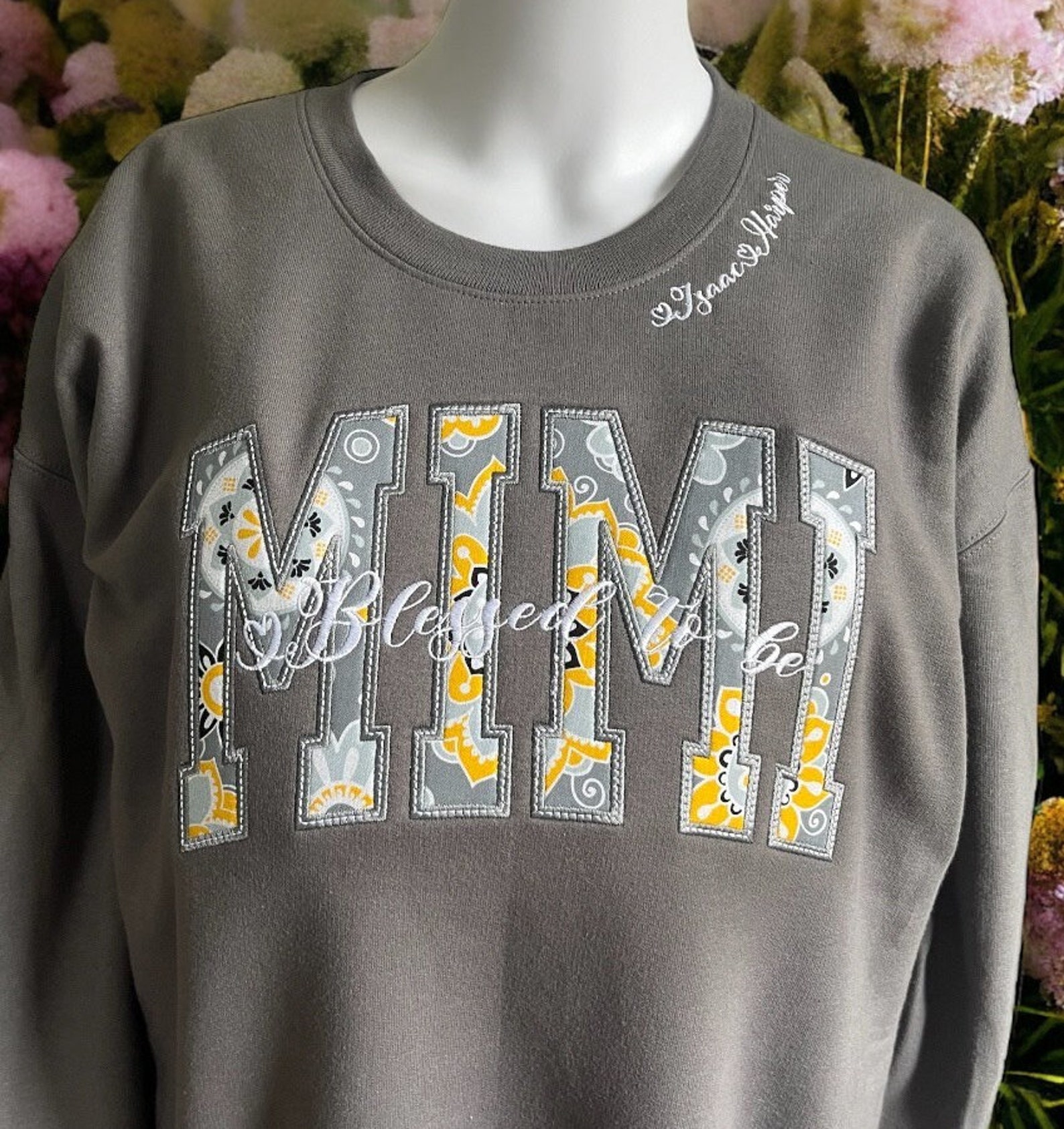 MIMI Applique Sweatshirt Mother's Day Gift for Mom on Birthdays Custom ...