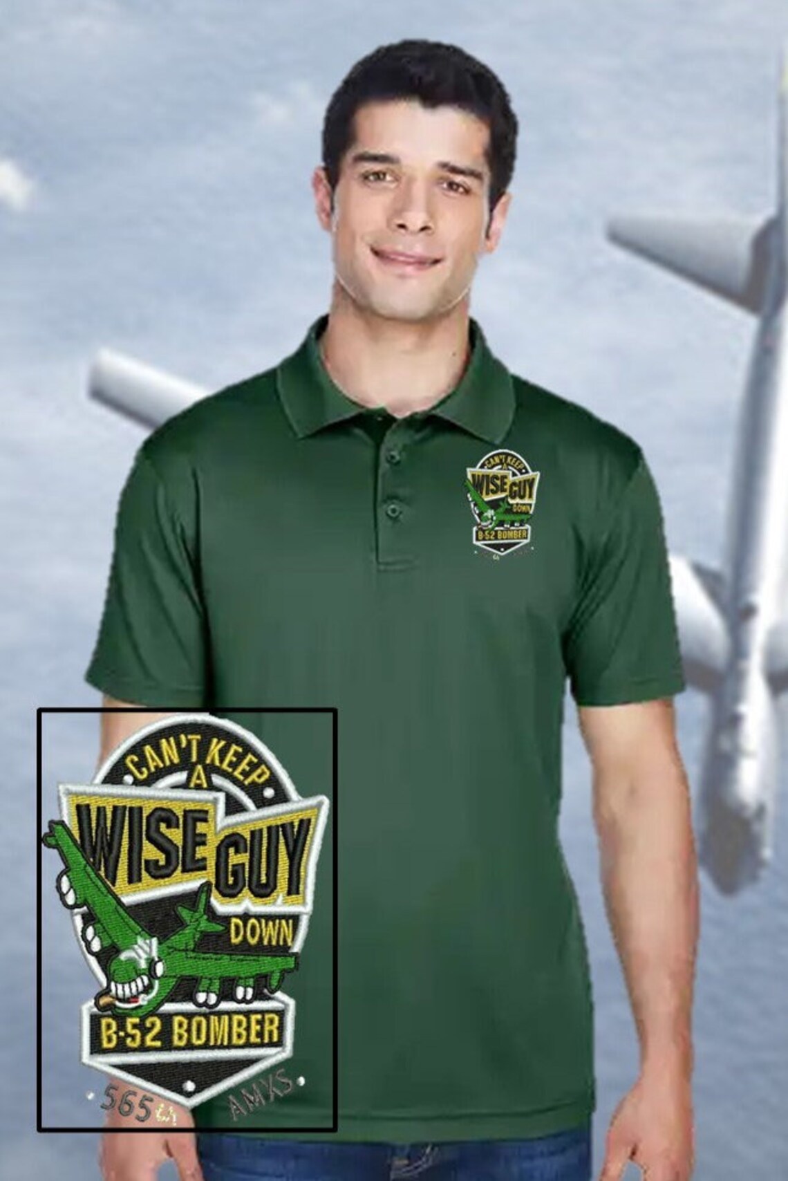 Embroidered B-52 Nose Art Polo: Aviation Collection - Etsy