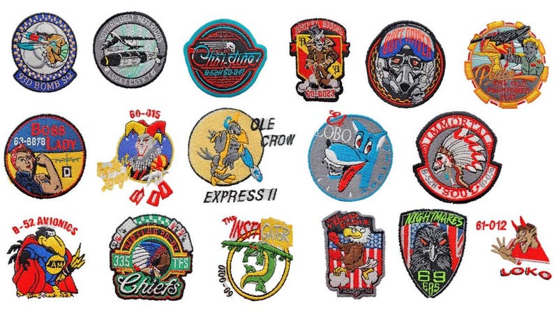 Authentic B-52 Nose Art Patches Vintage Military Aviation Embroidery ...