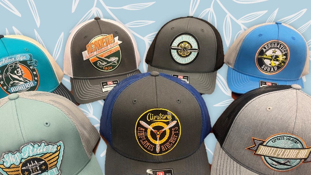 Vintage Aviation Embroidered Trucker Cap, Richardson 112FP - Etsy