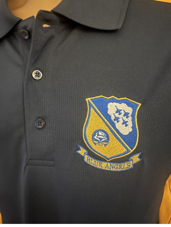 Embroidered Blue Angels Polo Shirt: Navy Aviation Fan Apparel - Etsy