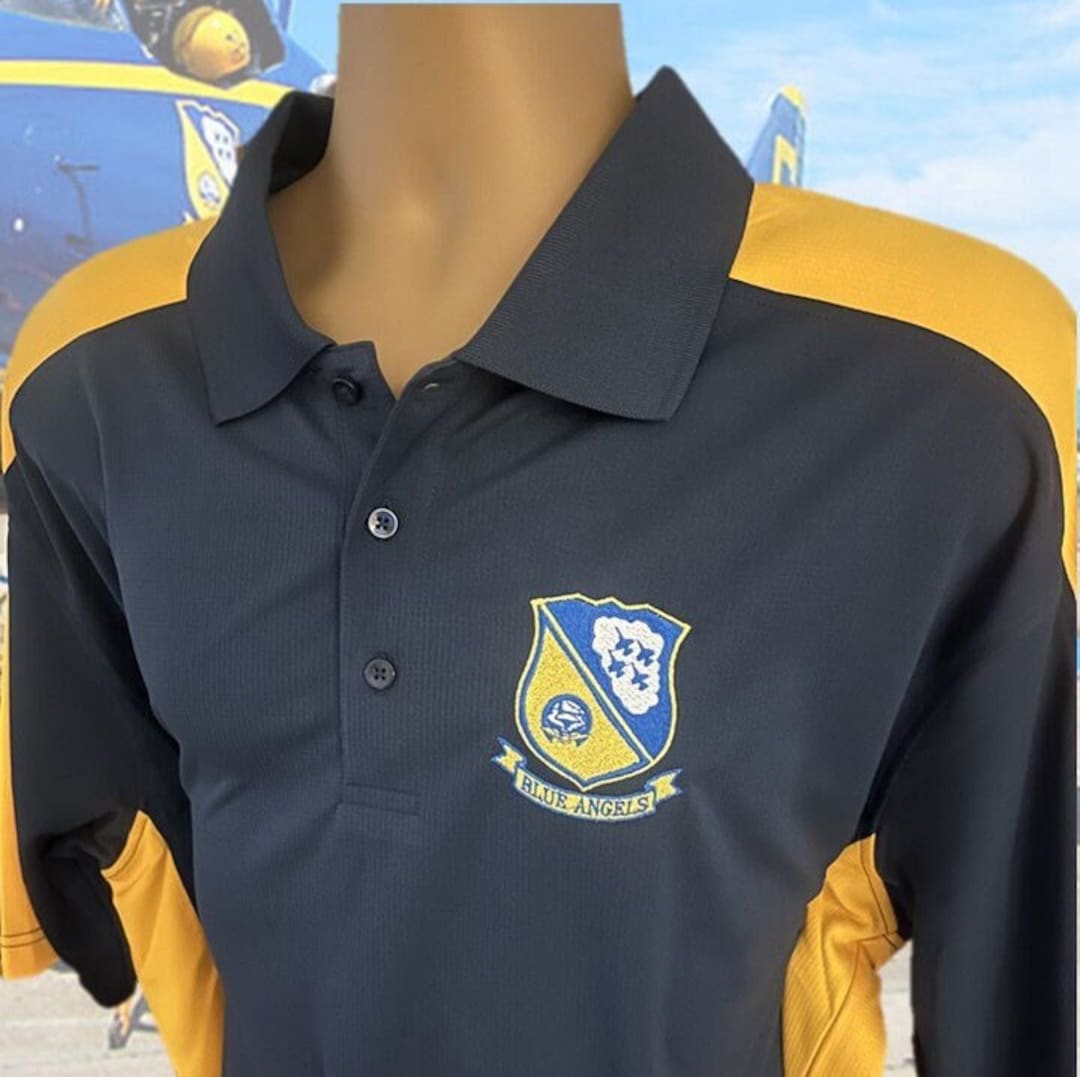 Embroidered Blue Angels Polo Shirt: Navy Aviation Fan Apparel - Etsy