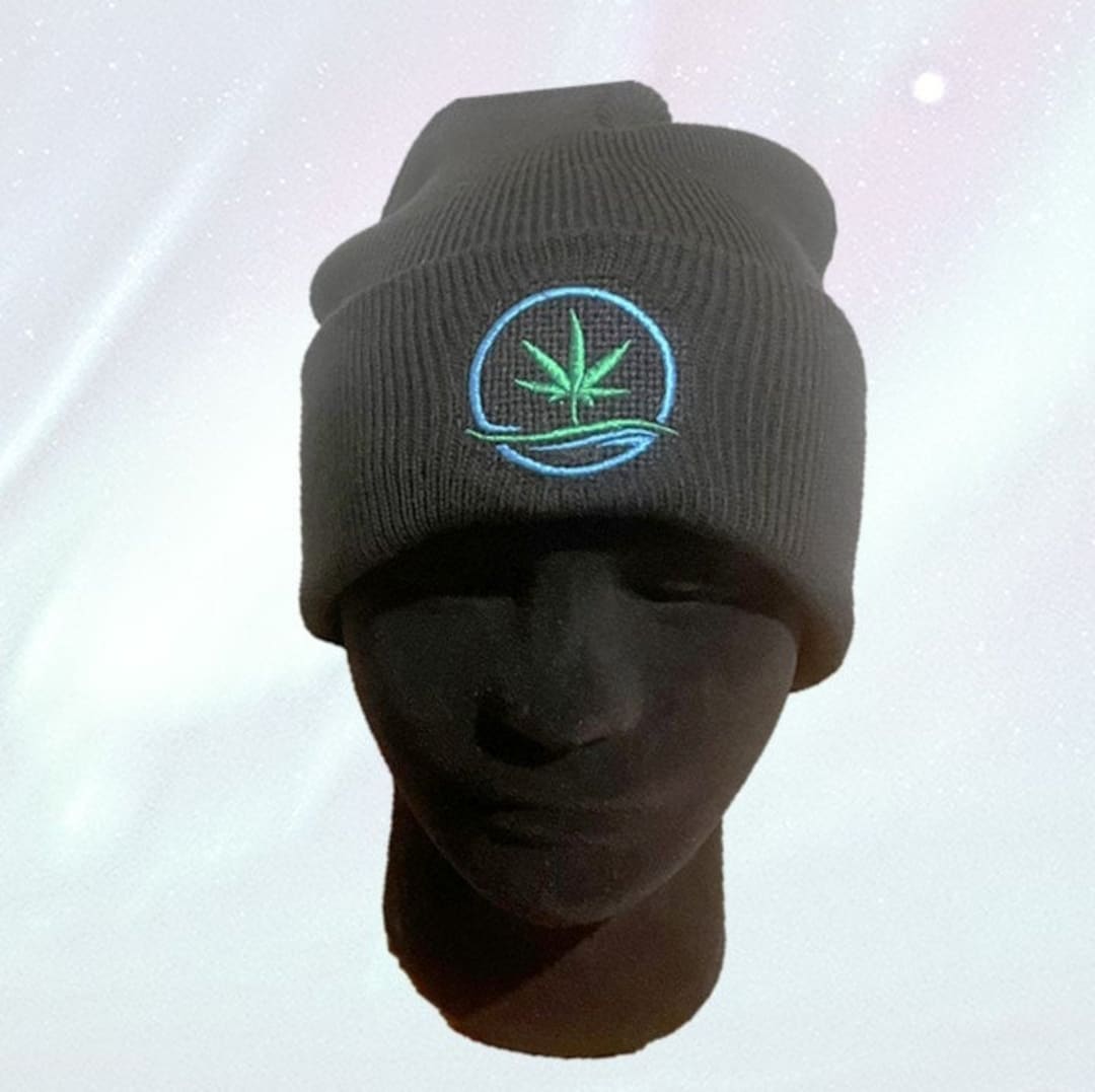 Marijuana Logo Embroidered Beanie 100 Percent Acrylic Wool to Display ...