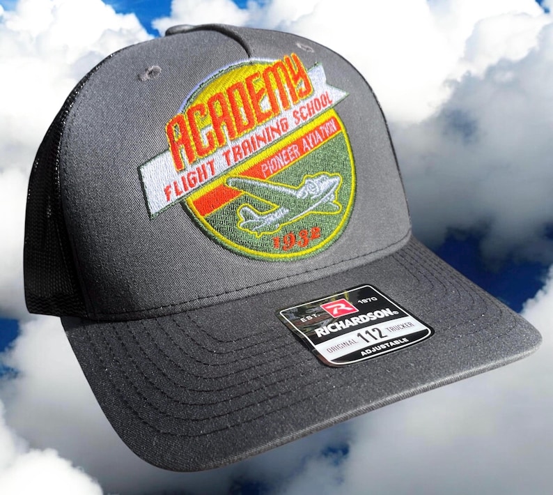 Vintage Aviation Embroidered Trucker Cap, Richardson 112FP - Etsy