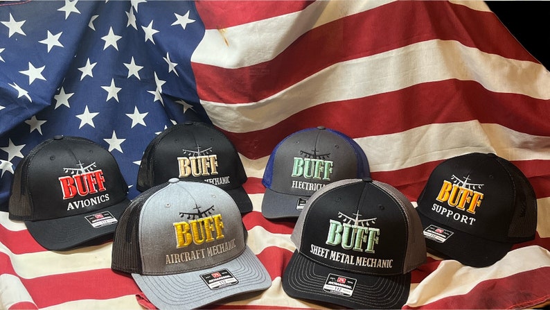 B-52 BUFF 3D Embroidered Mechanics Personalized Aviation Caps, Crew ...