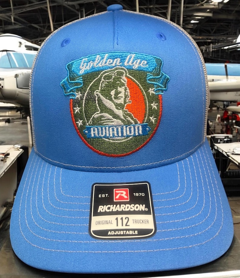 Vintage Aviation Embroidered Trucker Cap, Richardson 112FP - Etsy