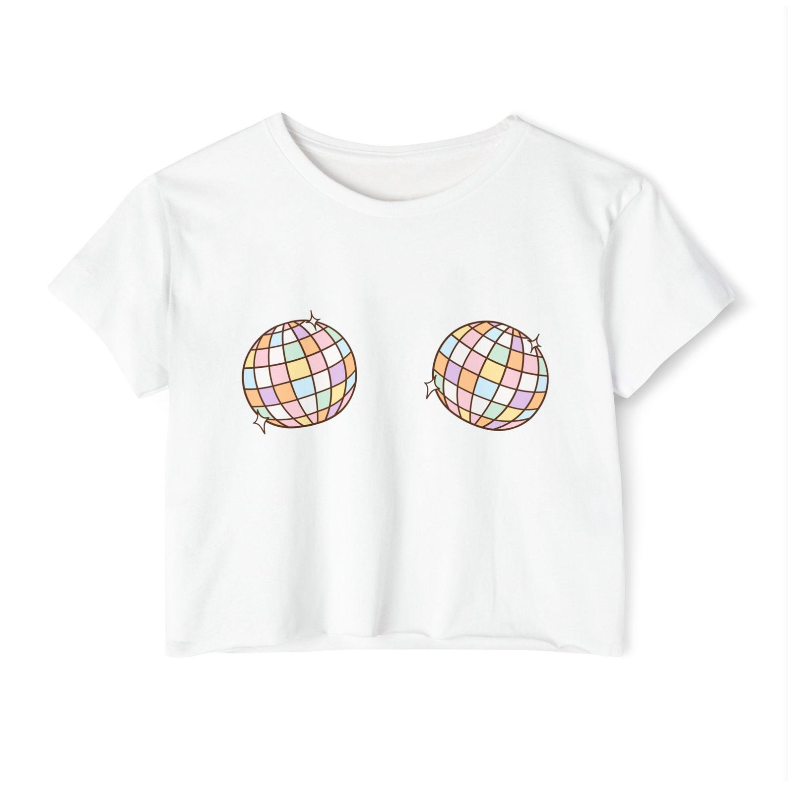 Disco Ball Crop Top: Bachelorette Party Festival Shirt - Etsy