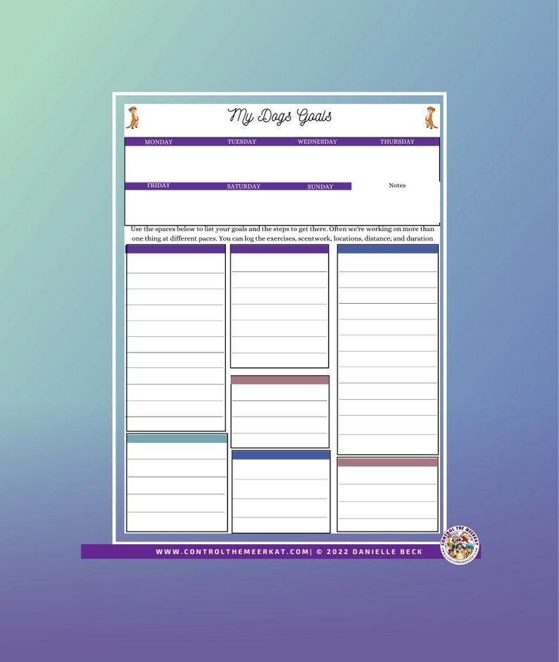 My Dogs Goals Printable - Etsy