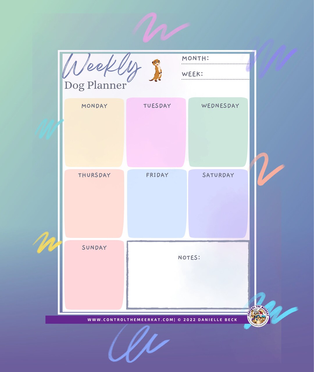 The Weekly Dog Planner Printable - Etsy
