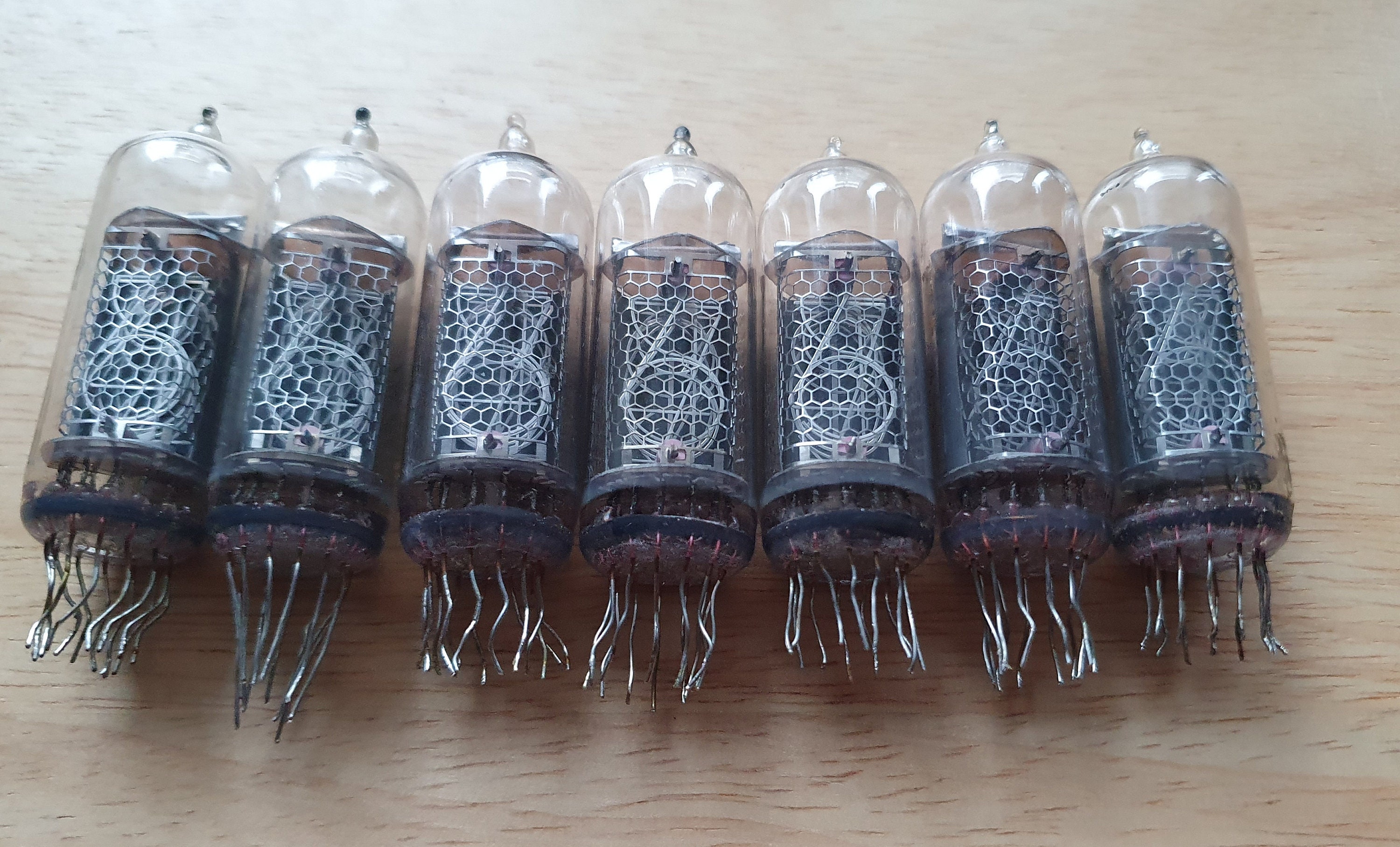 Lot of 7 In-14 Nixie Tubes. Same Production Year. for Nixie Clock ...