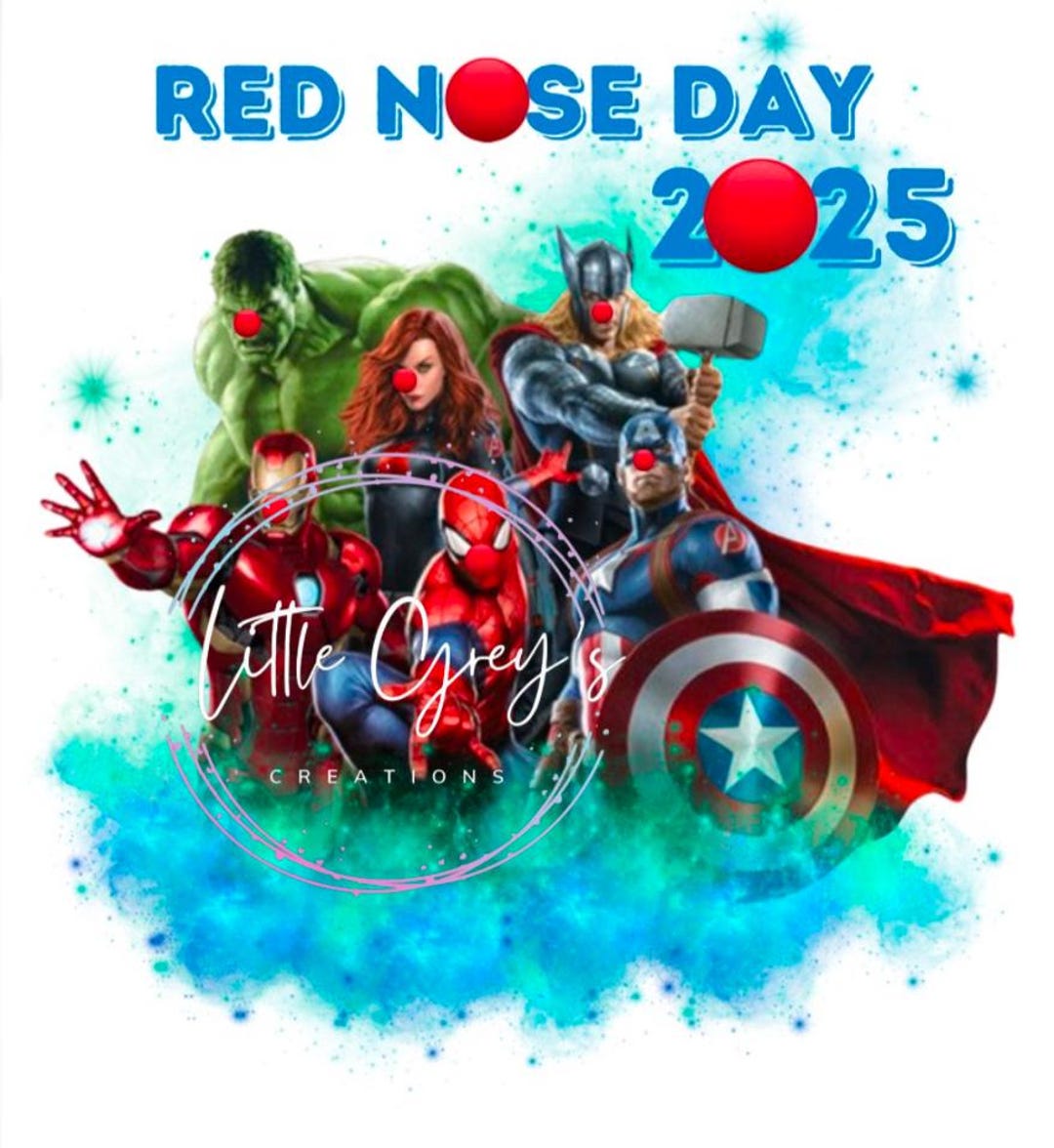 Red Nose Day - Avengers Digital Design - Etsy