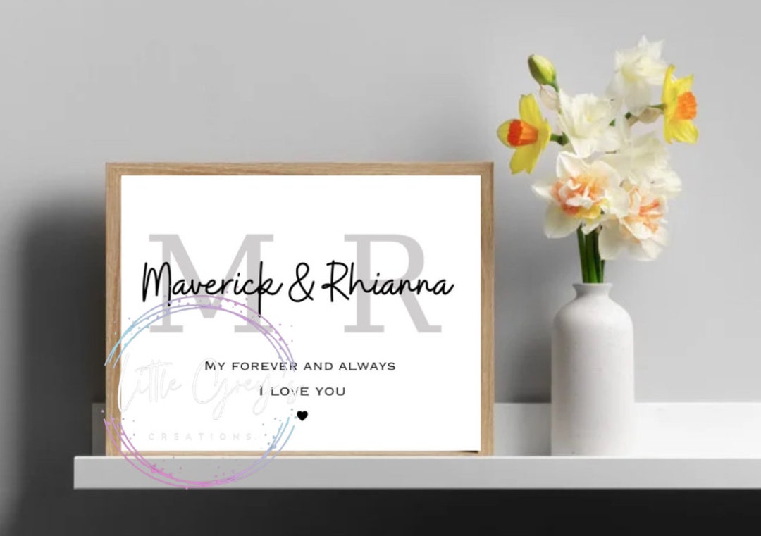 Couples Initial A4 Print or Digital Print. - Etsy