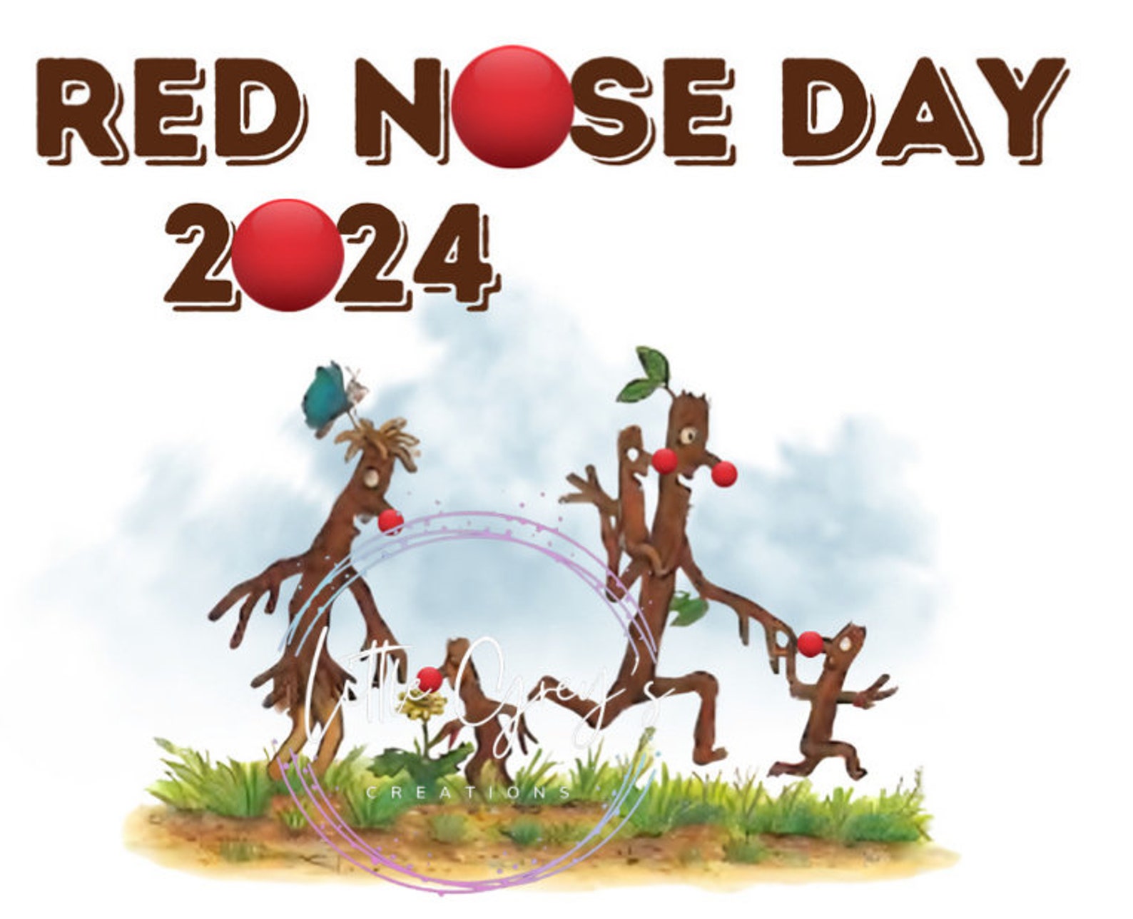 Red Nose Day Stickman and Family Digital Design - Etsy