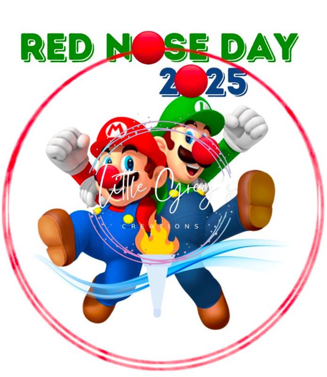 Red Nose Day- Mario Digital Design - Etsy