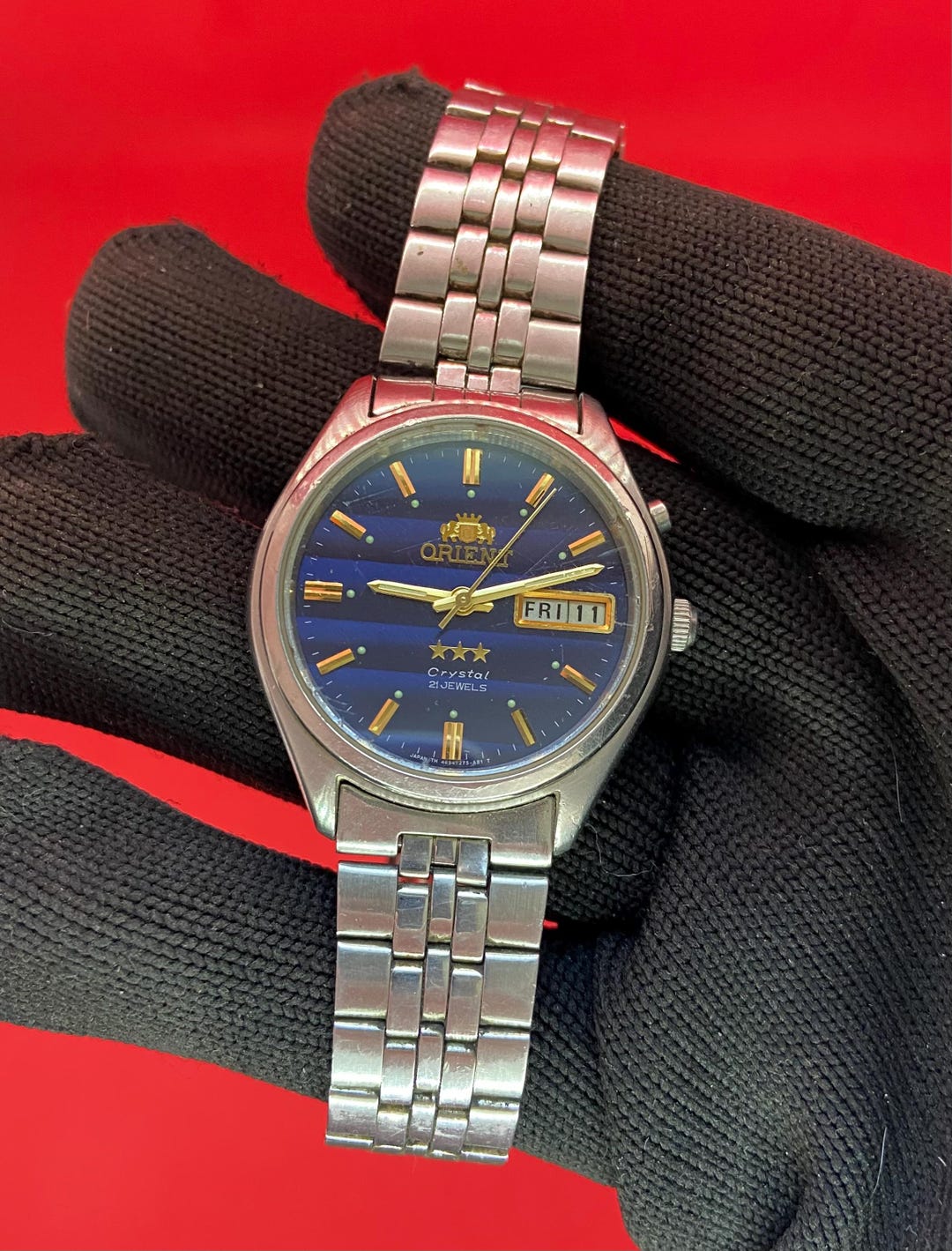 Vintage Men's Watch Orient Crystal 21 Jewels, Mechanical, Stainless ...