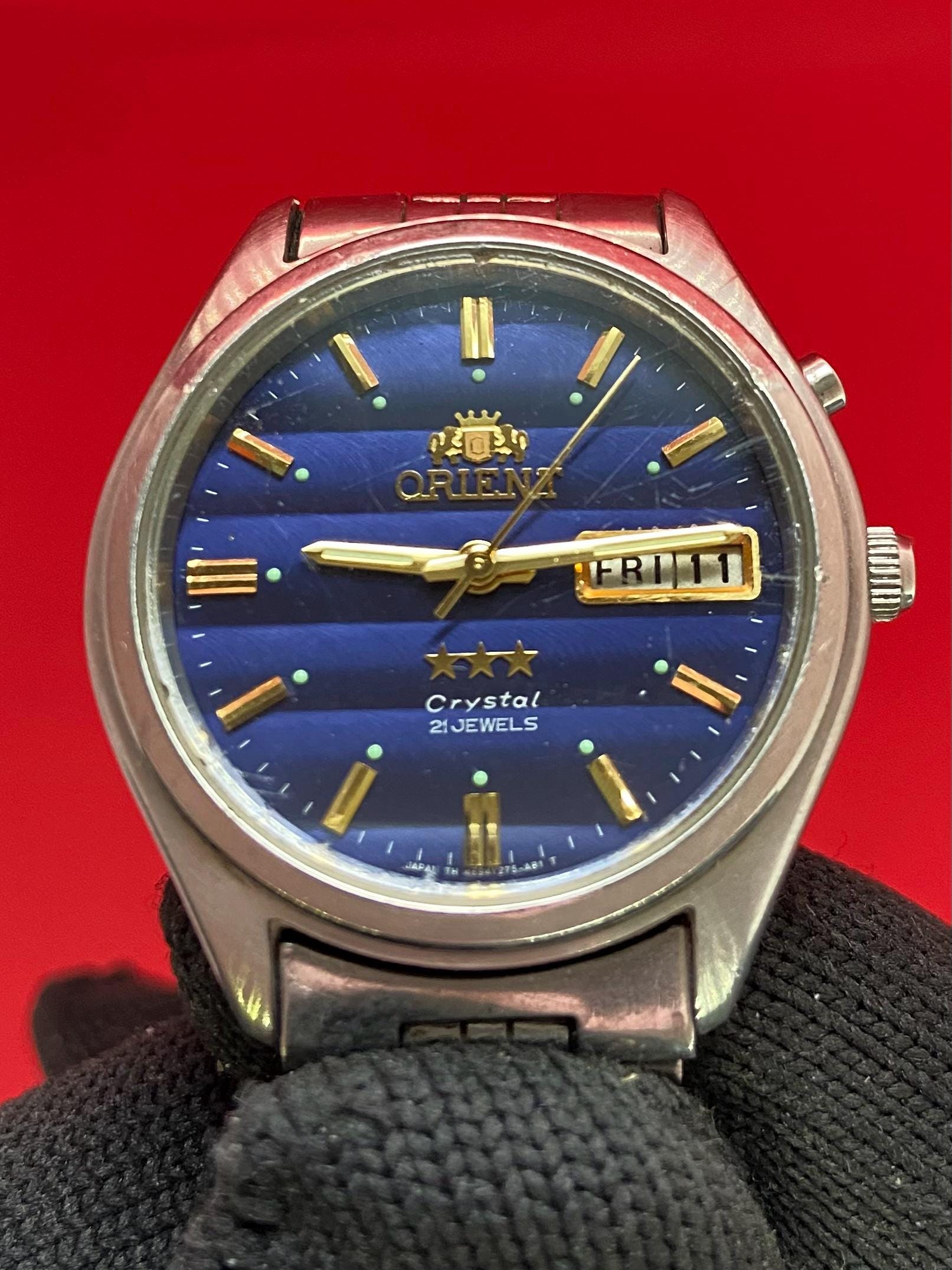 Vintage Men's Watch Orient Crystal 21 Jewels, Mechanical, Stainless ...