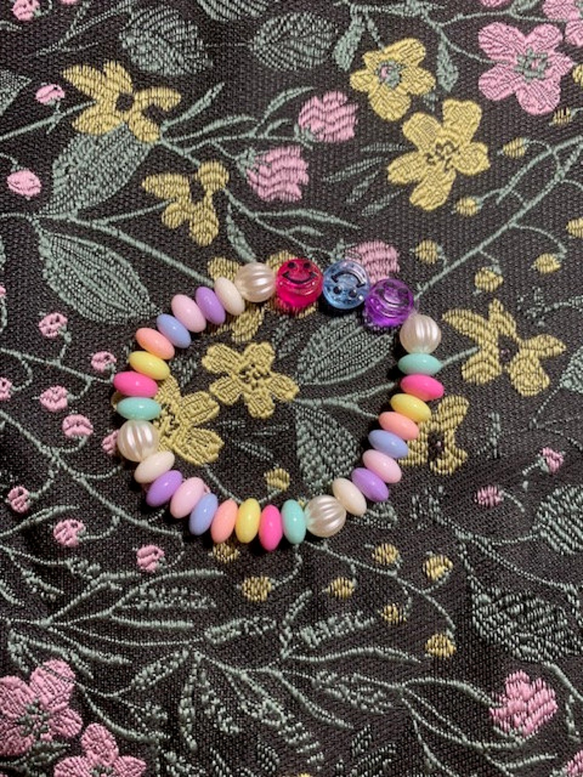 Beaded Bracelet Charm, 90s Kitsch Beaded Bracelet, Beaded Charm, Charm ...