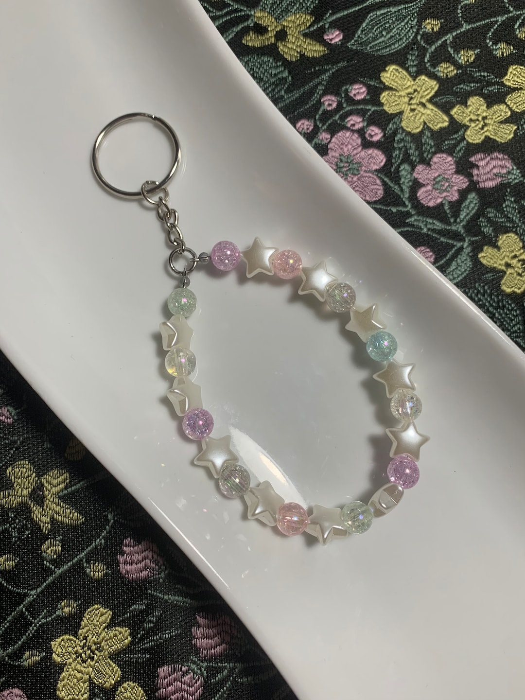 Beaded Keychain Charm, 90s Kitsch Keychain, Beaded, Keychain Charm ...